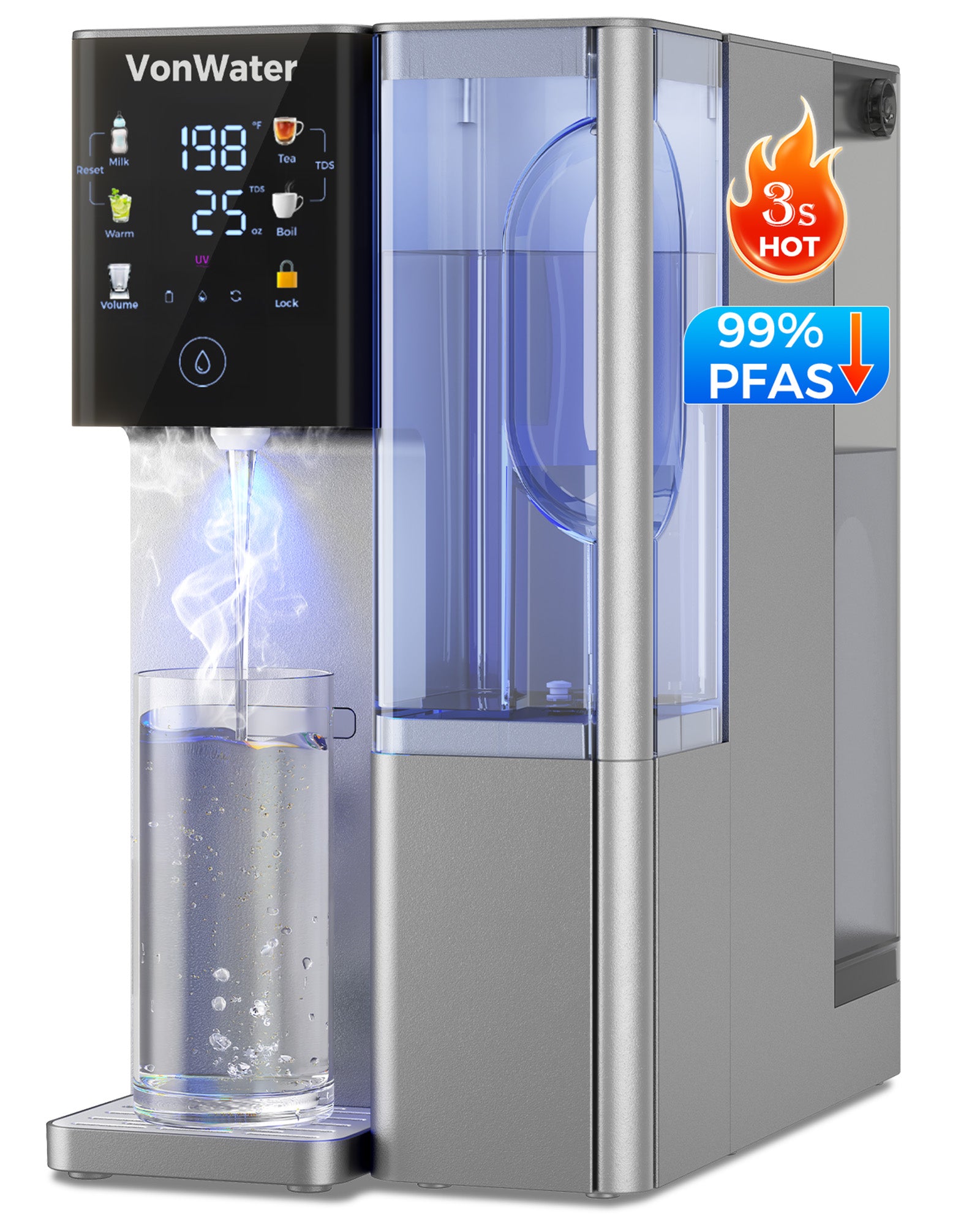 CT910GH 528Gallon Instant Hot Countertop RO System| VonWater
